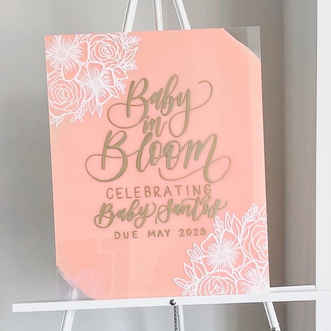 Baby Shower Welcome Sign, Welcome Sign Acrylic, Gender Reveal Decor ...