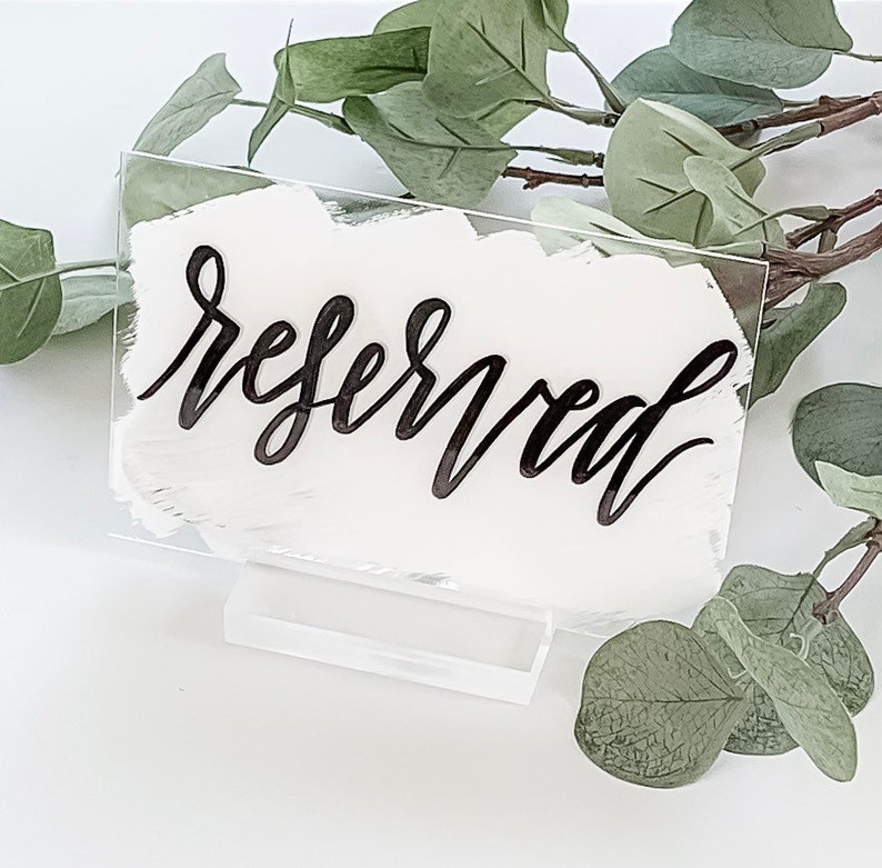 Reserved Wedding Sign Acrylic Wedding Signs Reserved Table - Etsy