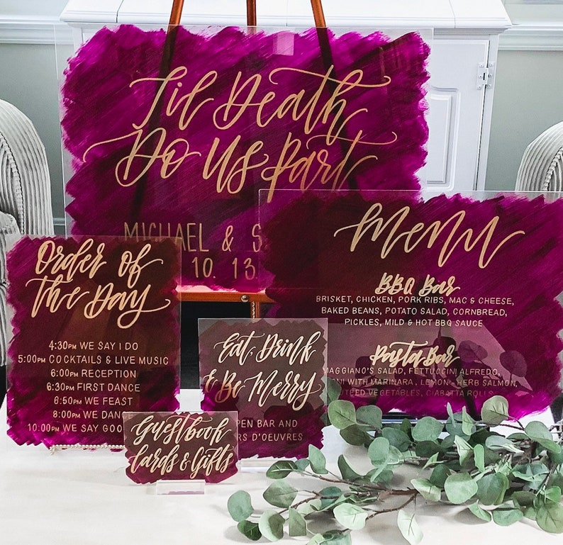 Acrylic Wedding Sign Bundle SET OF 3-5 Signs Wedding Sign - Etsy