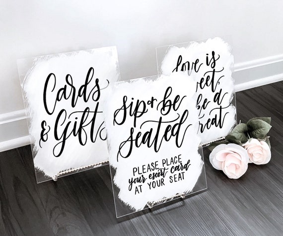 Acrylic Wedding Sign Bundle SET OF 2 or 3 Sign Set 8x10 - Etsy