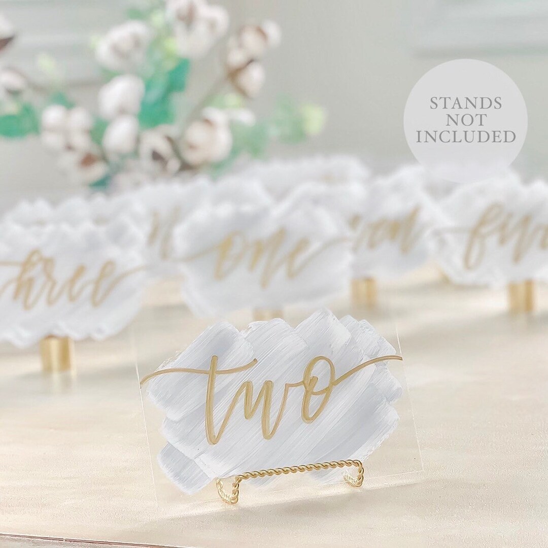 4x6 Acrylic Wedding Table Numbers With Painted Back - Etsy