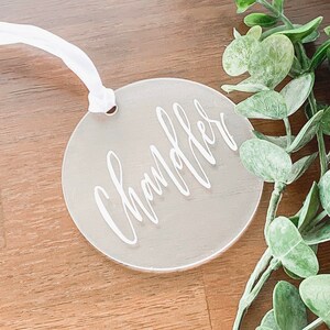 Stocking Tags Personalized Acrylic Round Stocking Tags Christmas ...