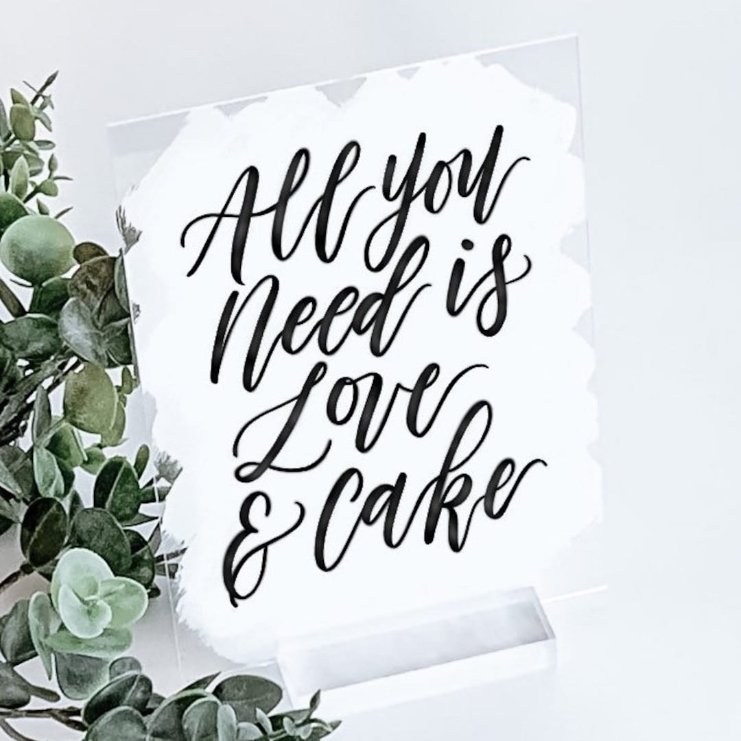 Wedding Cake Sign, Wedding Sign Acrylic, Love & Cake Wedding Sign ...