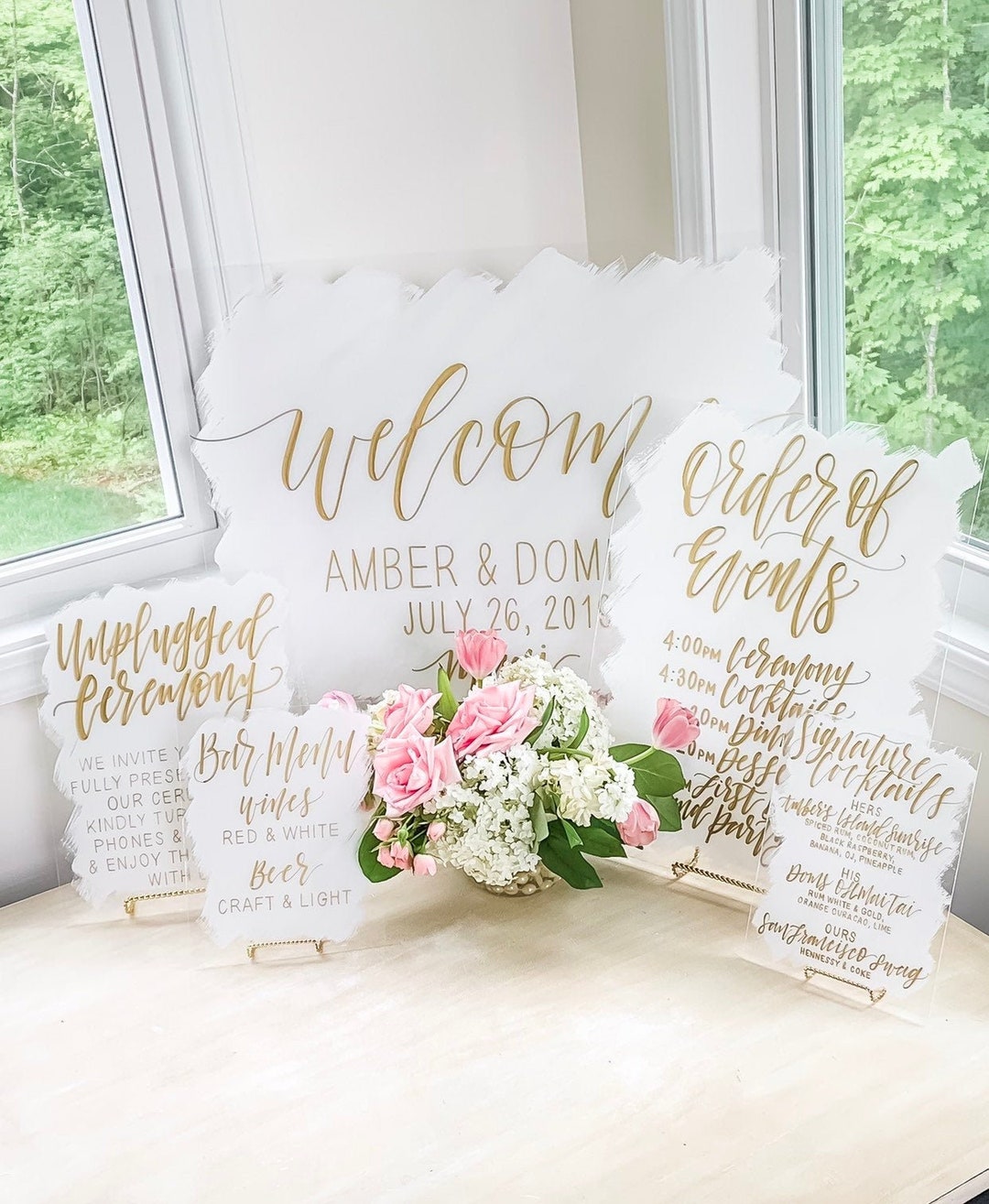 Acrylic Wedding Sign Bundle SET OF 3-5 Signs Wedding Sign - Etsy