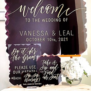Acrylic Wedding Sign Bundle SET OF 3-5 Signs Wedding Sign - Etsy