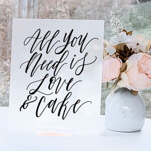 Wedding Cake Sign, Wedding Sign Acrylic, Love & Cake Wedding Sign ...