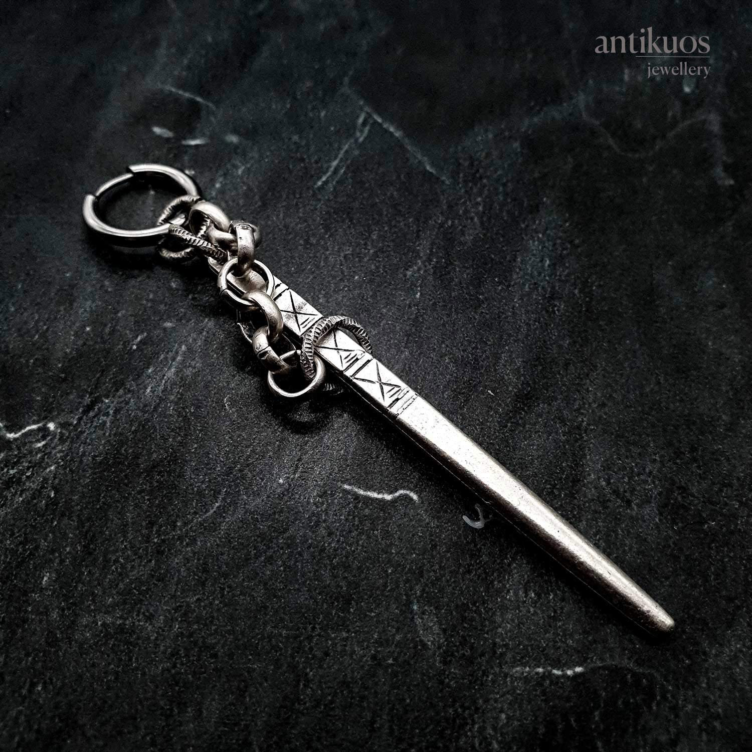 BIRGER Viking Spike Single Earring Unisex Tribal Long | Etsy