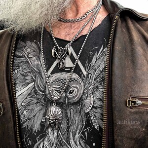 GRIM REAPER Necklace, Large Heavy Men's Charm Necklace, Biker Rocker ...