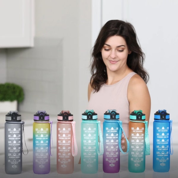 Motivational Water Bottle With Straw - Etsy