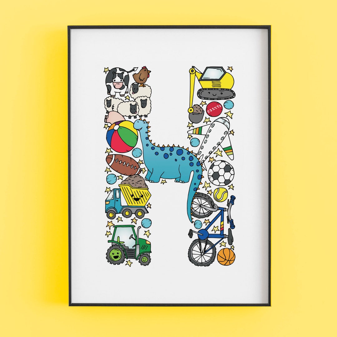 FAVOURITE THINGS - Bespoke Letter Illustration, A4, A3, A2 Print - Hand ...