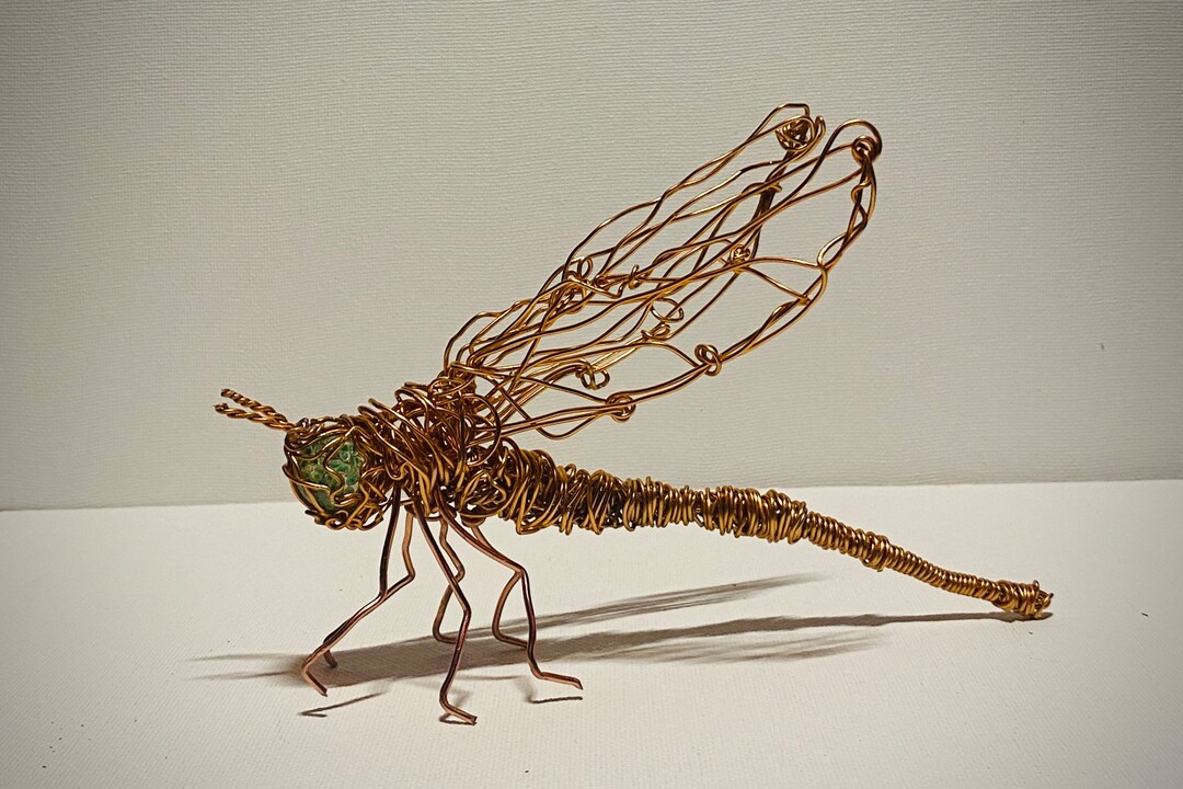 Sold . Dragonfly Copper Wire Art Sculpture - Etsy