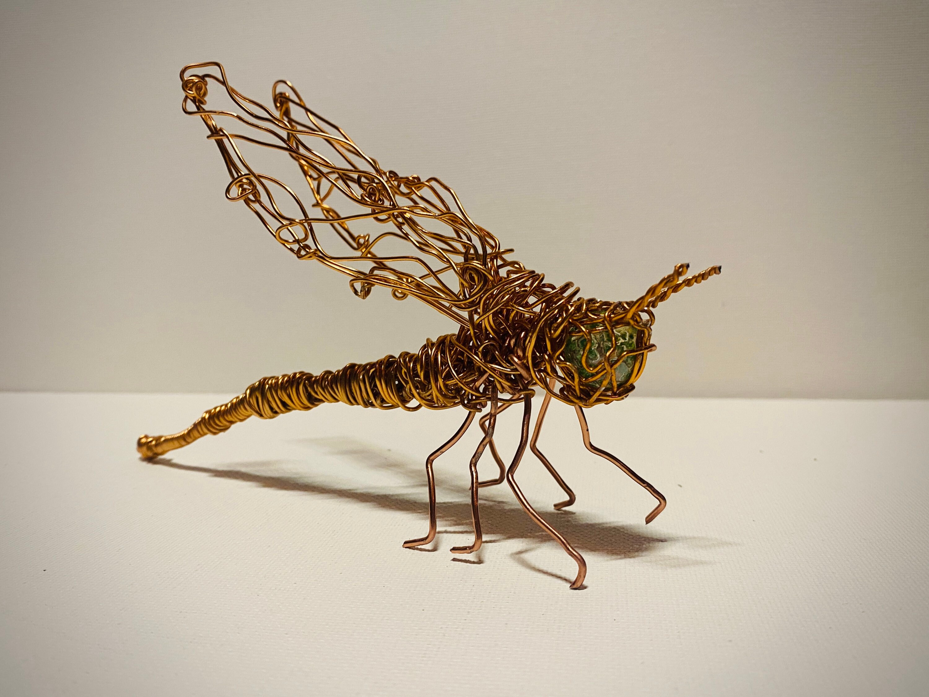 Sold . Dragonfly Copper Wire Art Sculpture - Etsy