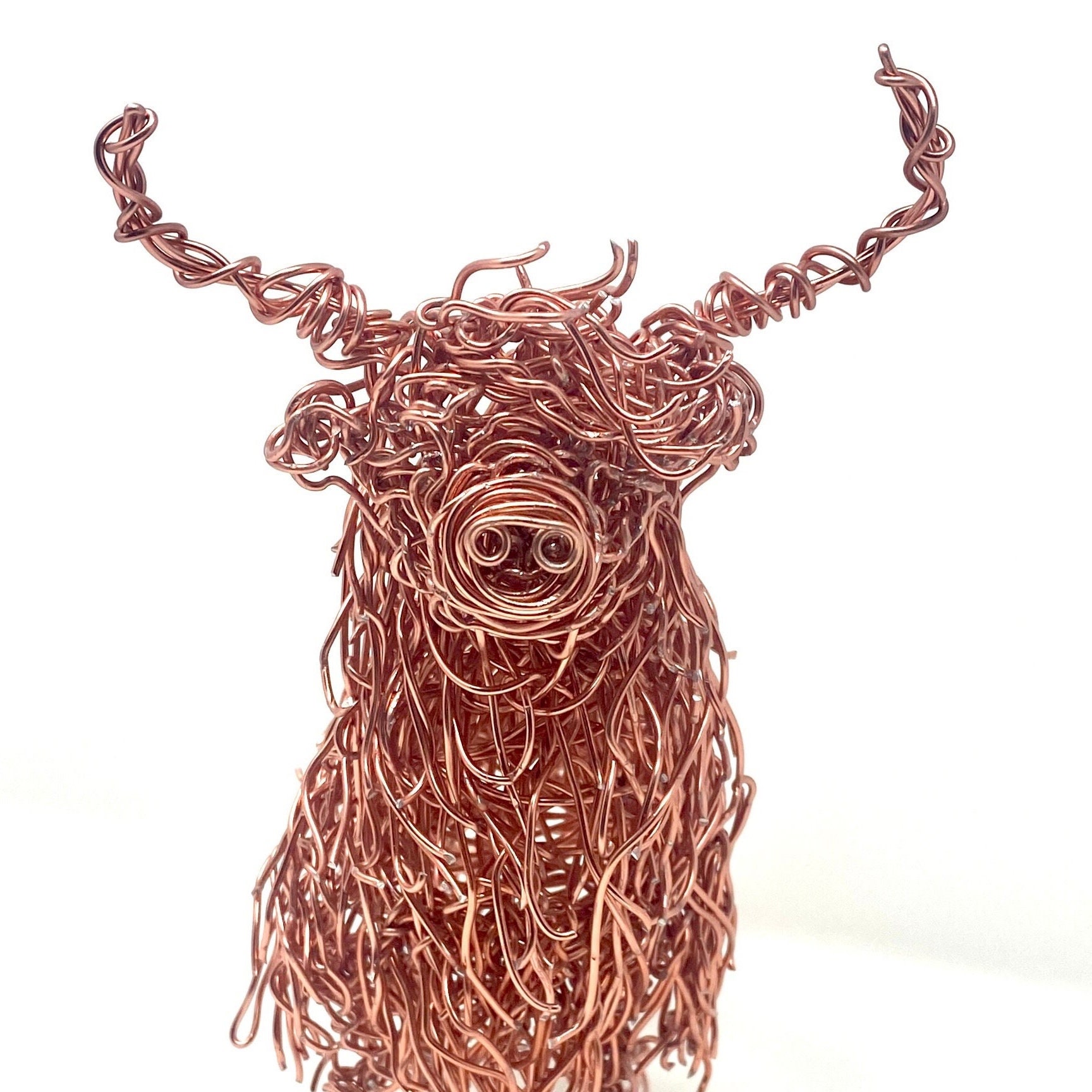 Copper Wire Highland Cow Sculpture by Griggsy - Etsy