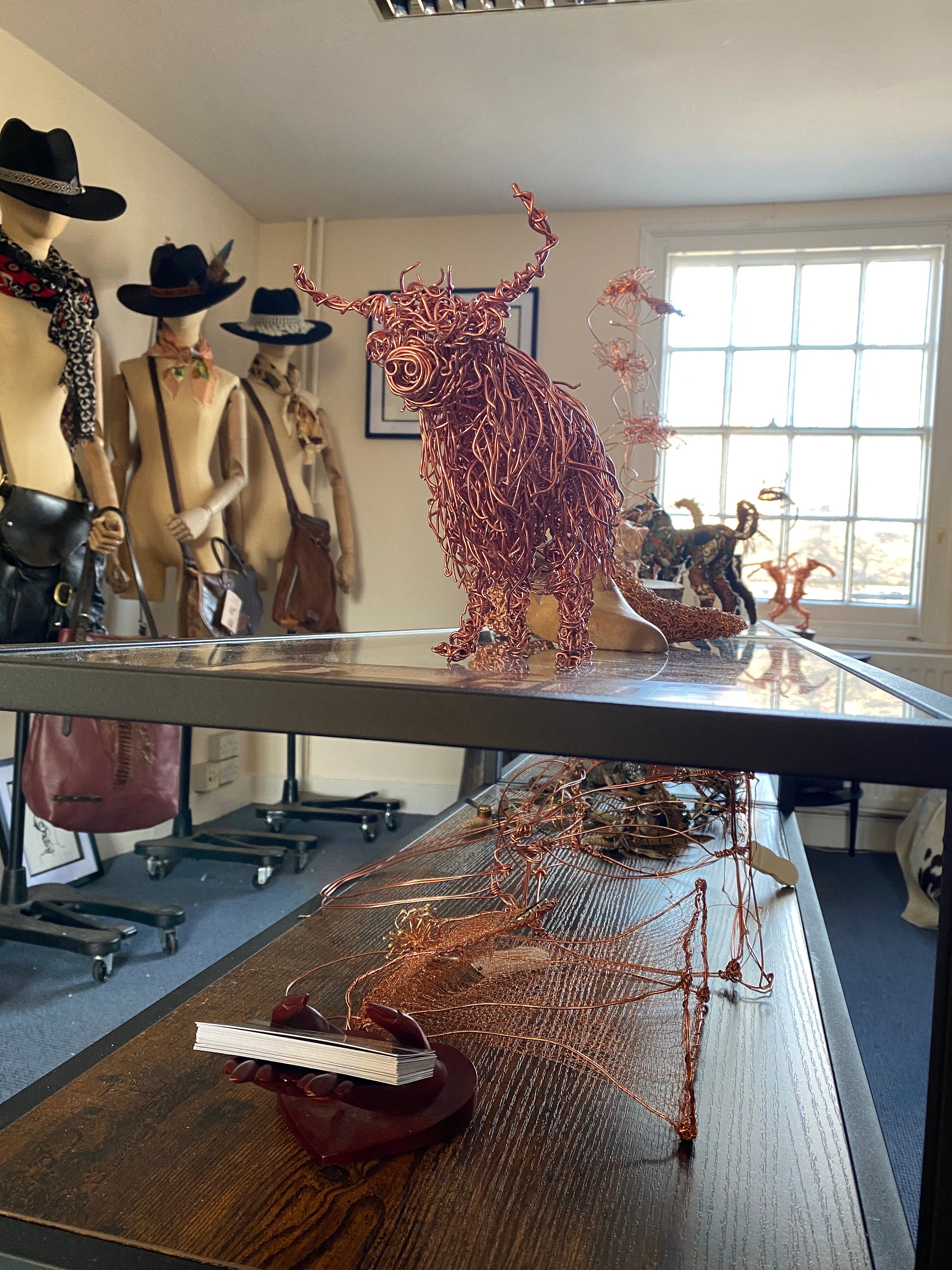 Copper Wire Highland Cow Sculpture by Griggsy - Etsy