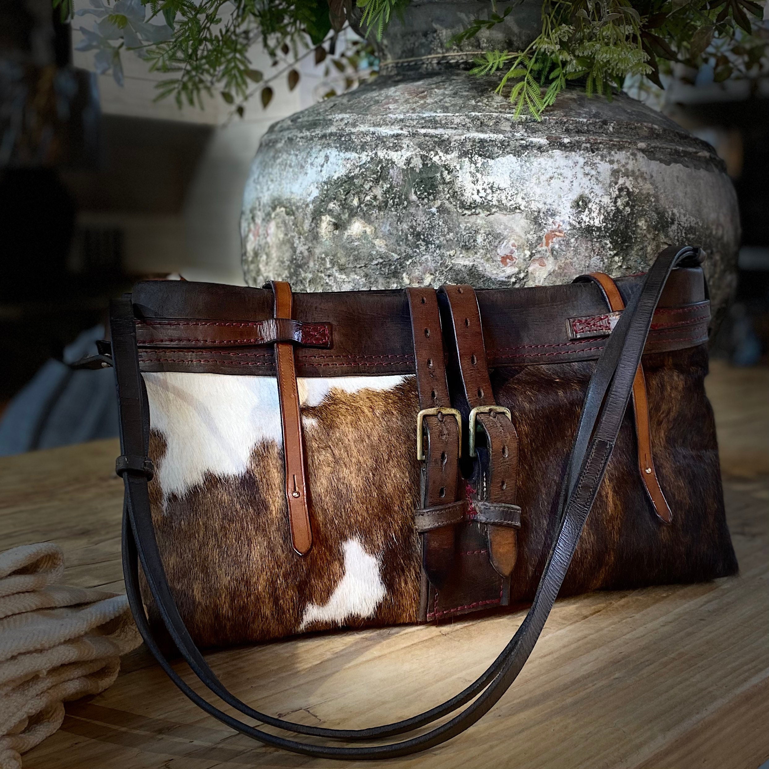 Cow Hide Cow Skin Shoulder to Crossbody Bag Separate Zipped - Etsy