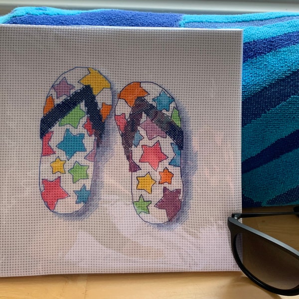 Cross Stitch Flip Flops - Etsy
