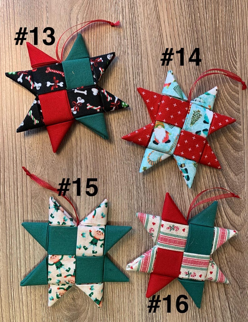 Christmas Folded Fabric Star Ornament - Etsy