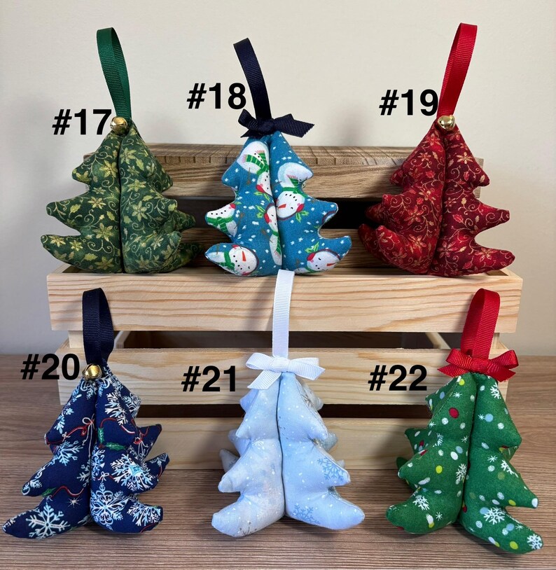 Mini Stuffed Christmas Tree 4 Inch 3D Fabric Ornament - Etsy