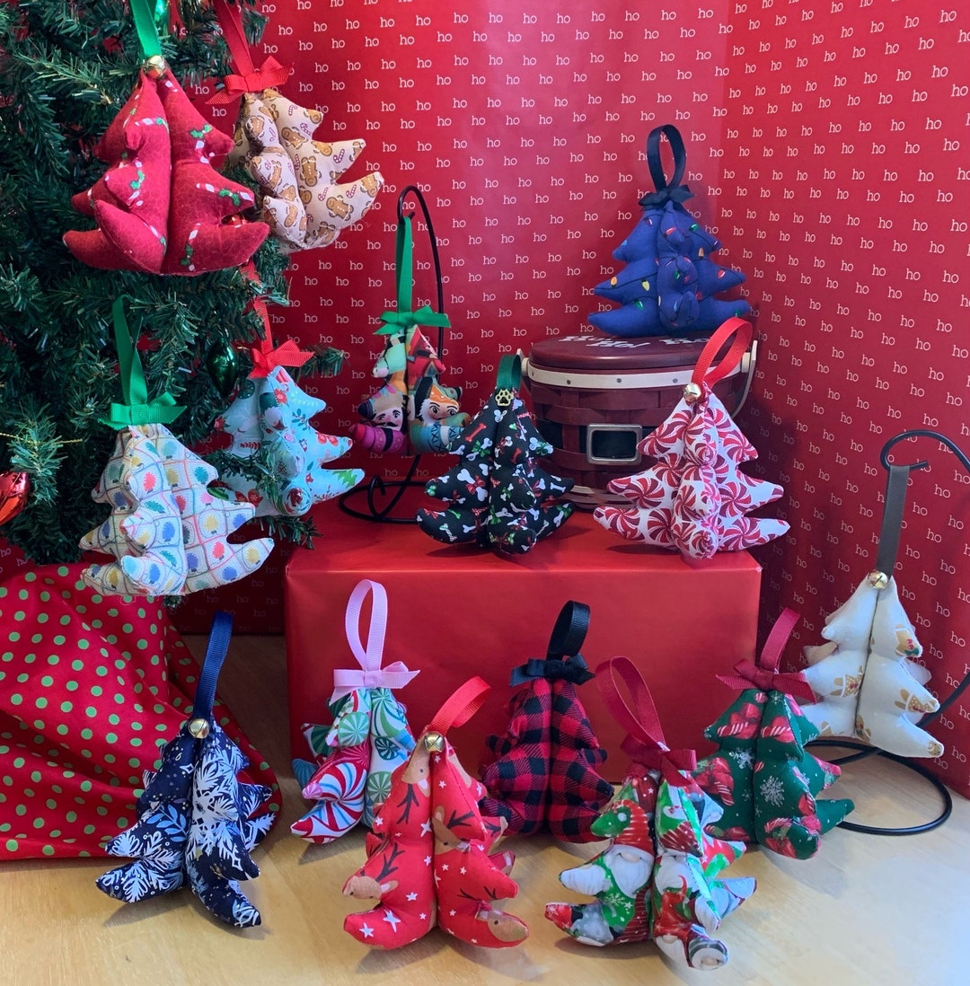 Mini Stuffed Christmas Tree 4 Inch 3D Fabric Ornament - Etsy