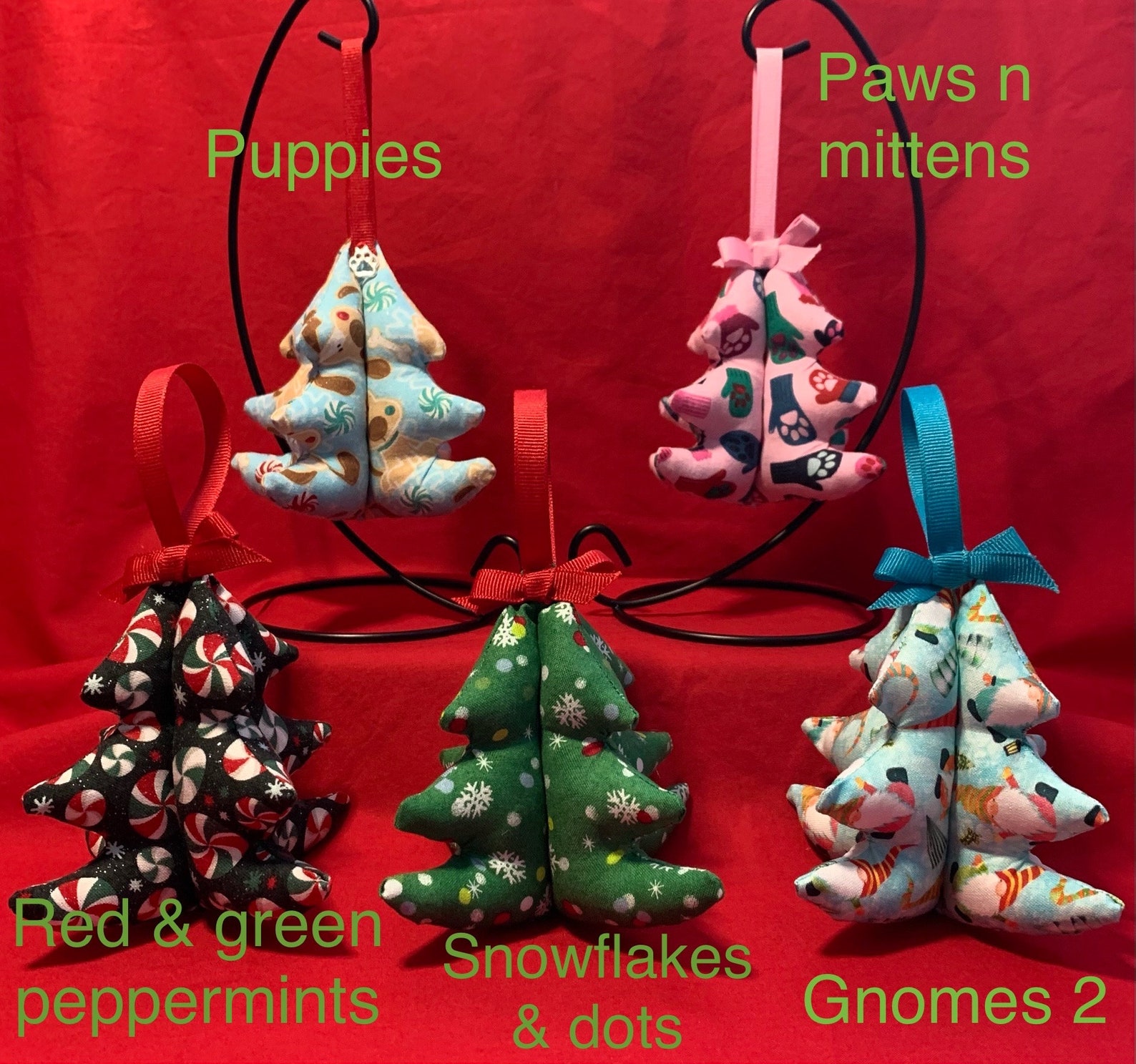 Mini Stuffed Christmas Tree 4 Inch 3D Fabric Ornament - Etsy