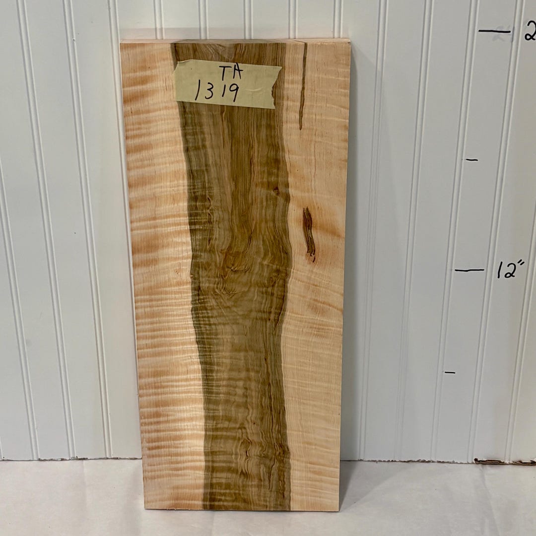 Wide Tiger Maple Wood Board, Kiln Dried Wood Slab, Curly Maple Plank ...