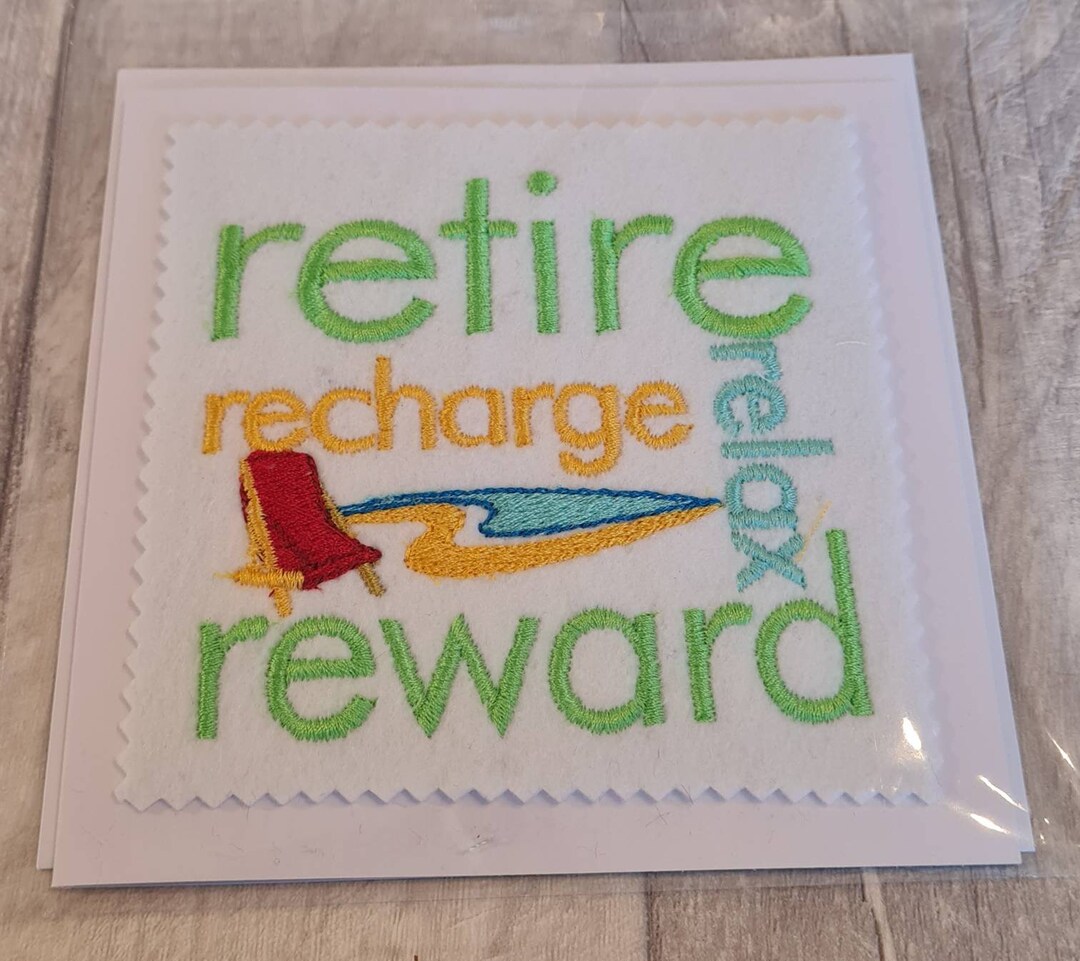 Embroidered Retirement Card - Etsy