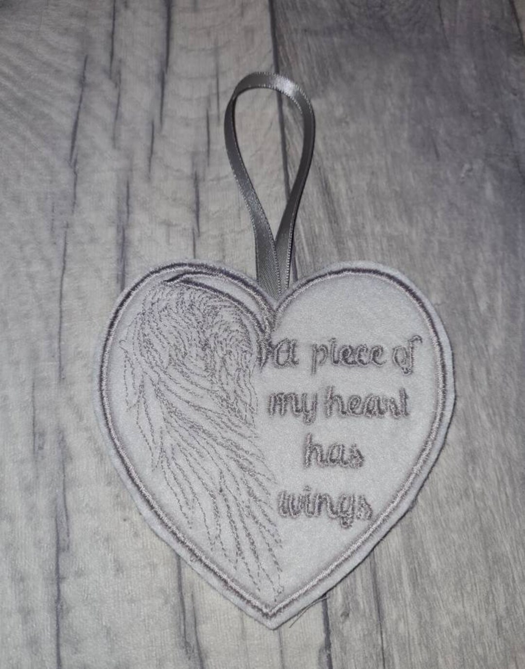 Embroidered in Loving Memory Heart Decoration - Etsy