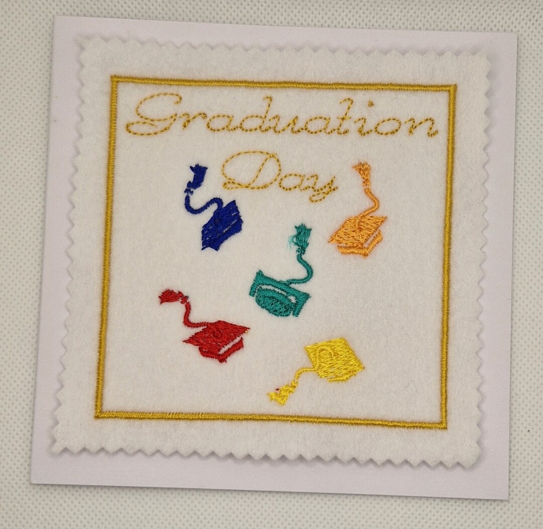 Embroidered Graduation Card - Etsy