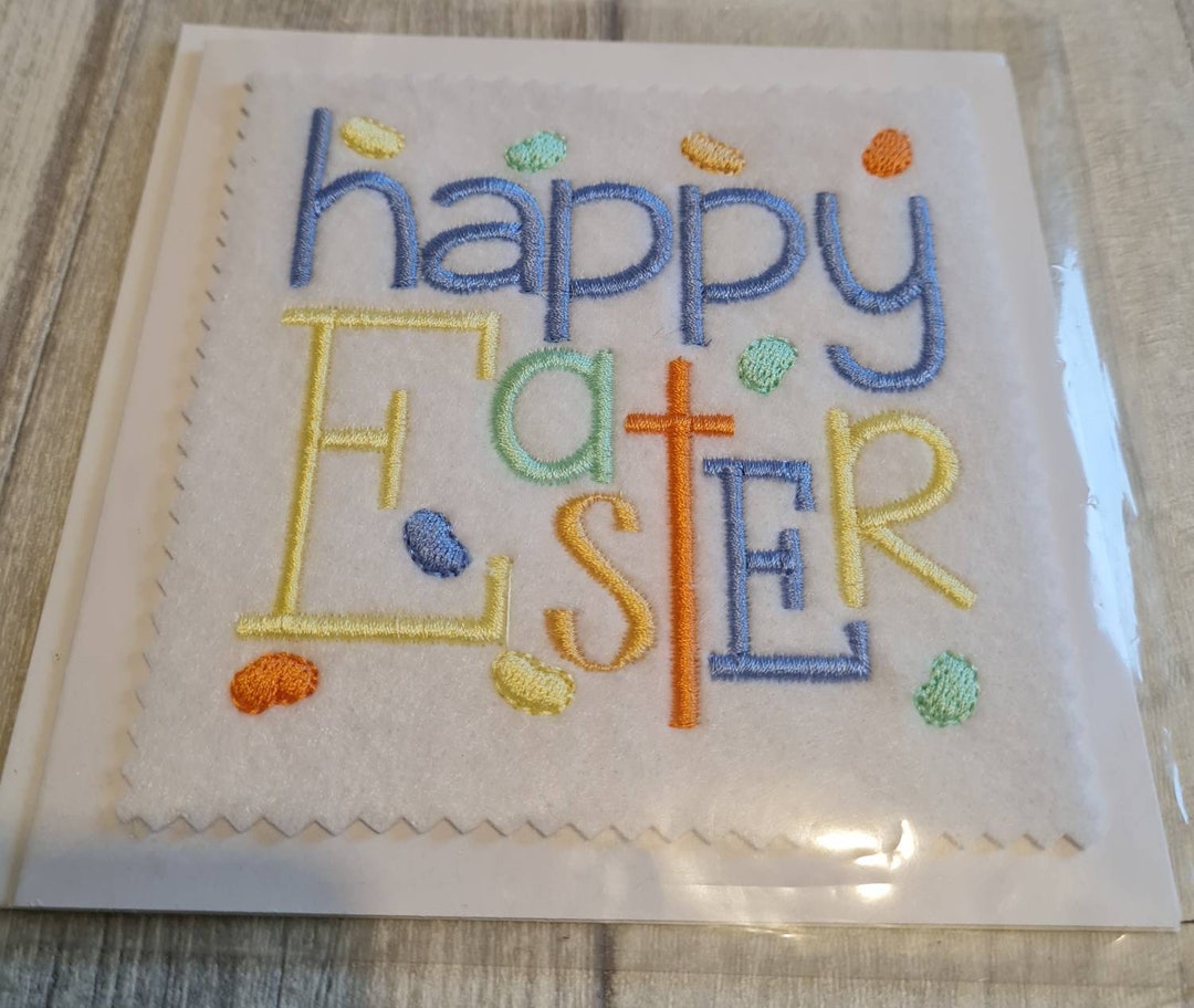 Embroidered Easter Boy Card - Etsy UK