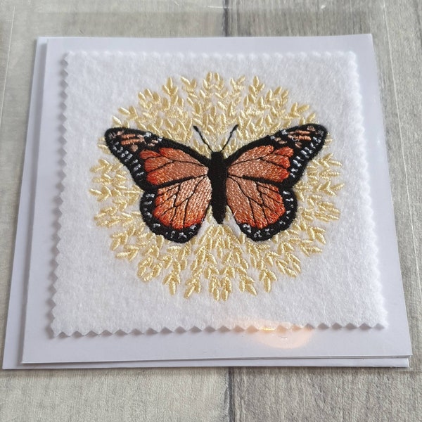 Embroidered Card - Etsy