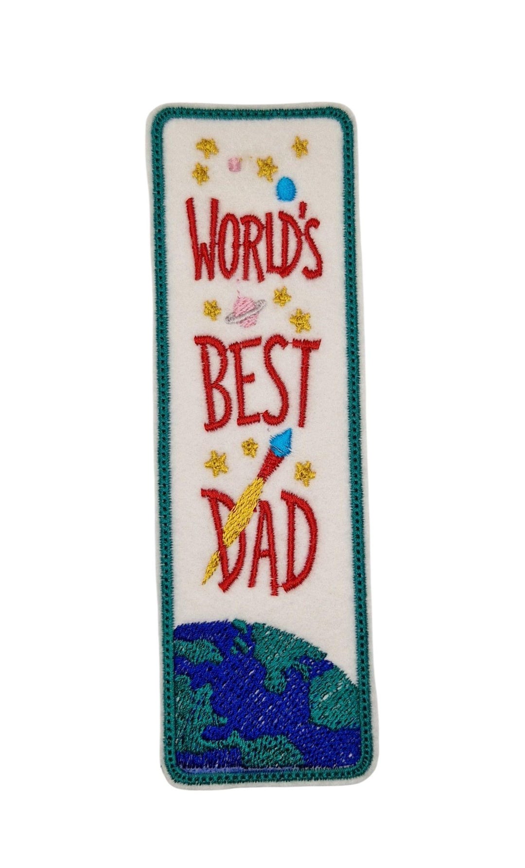 Embroidered Worlds Best Dad Bookmark - Etsy