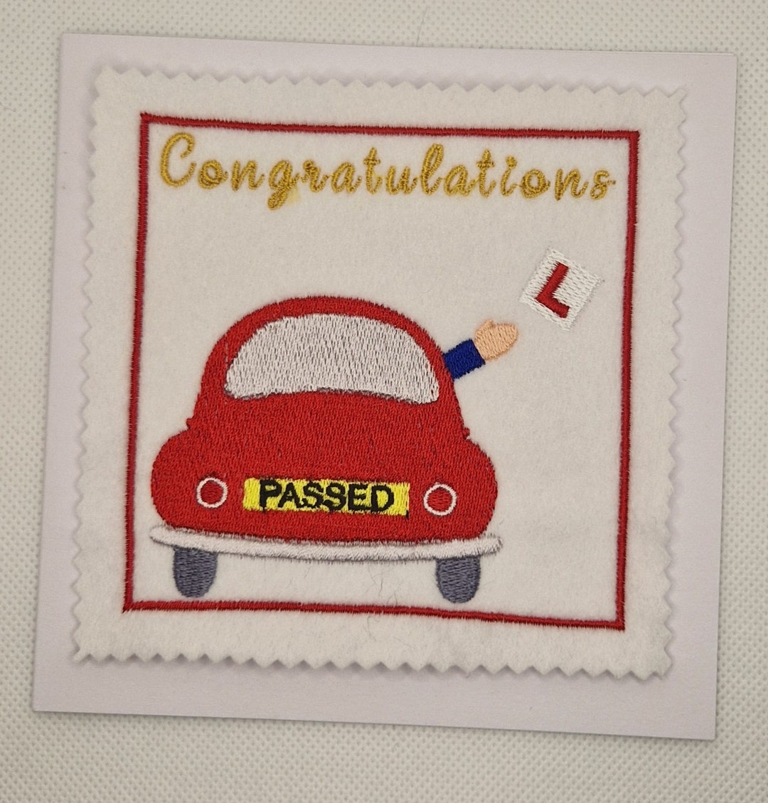 Embroidered Congratulations Passed Your Test Card - Etsy
