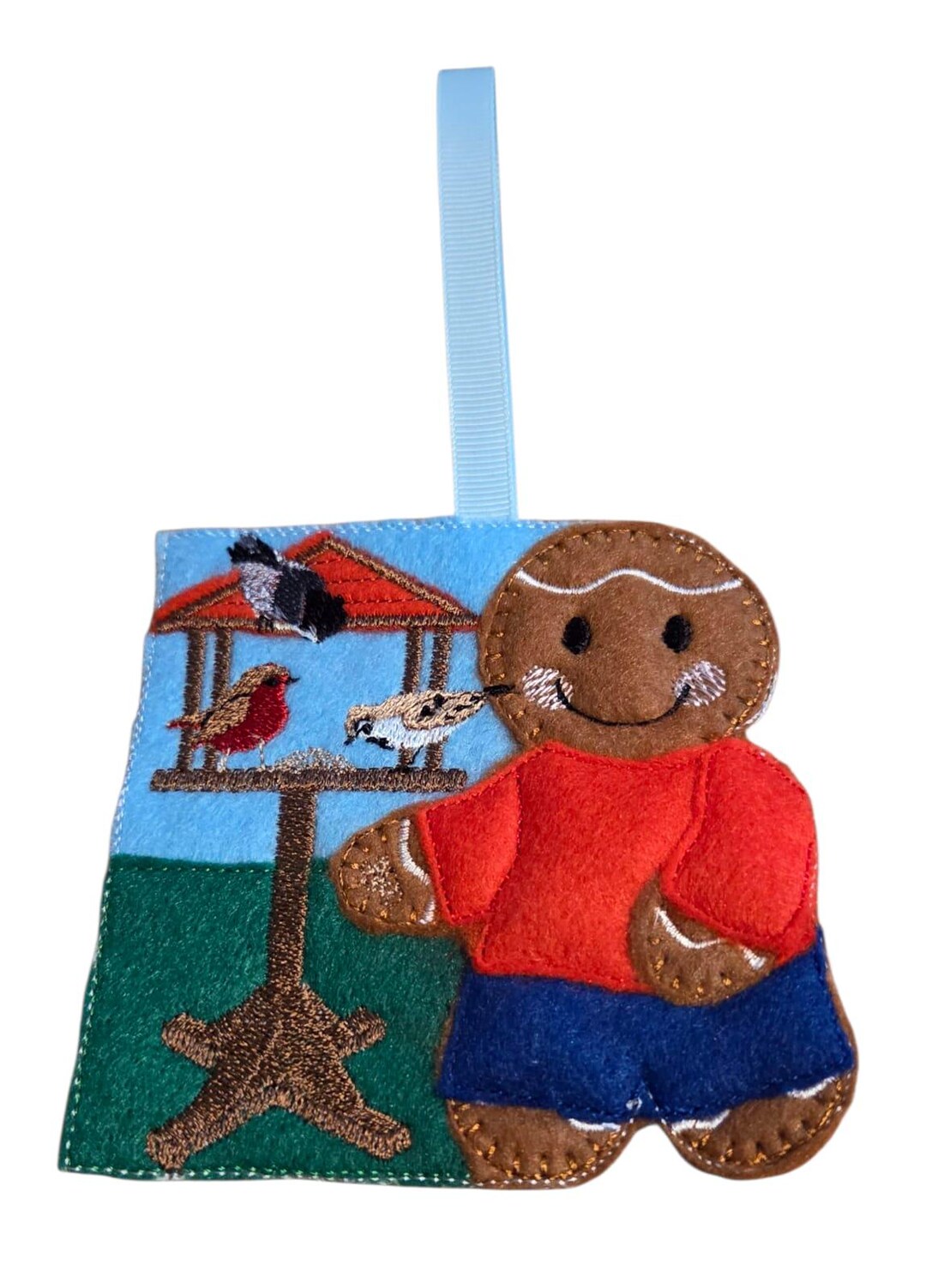 Embroidered Bird Feeding Gingerbread Man - Etsy