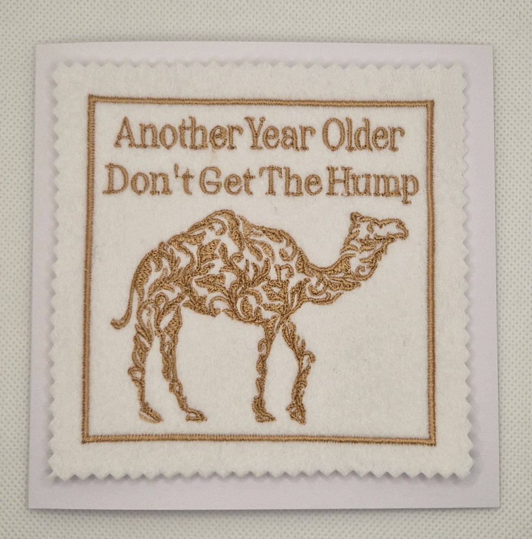 Embroidered Birthday Camel Card - Etsy