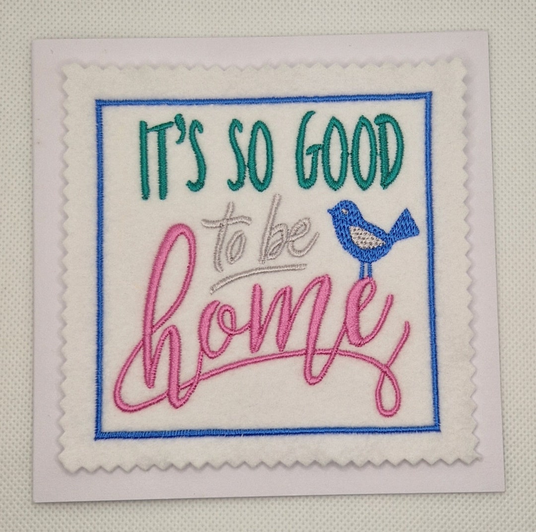 Embroidered Welcome Home Card - Etsy