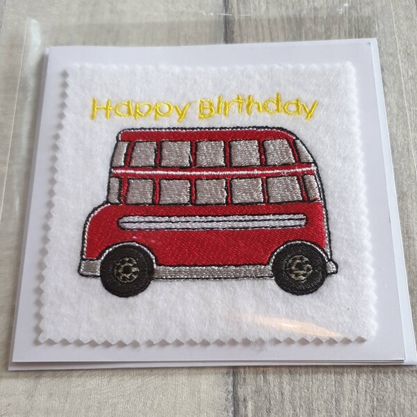 Embroidered Bus Card - Etsy