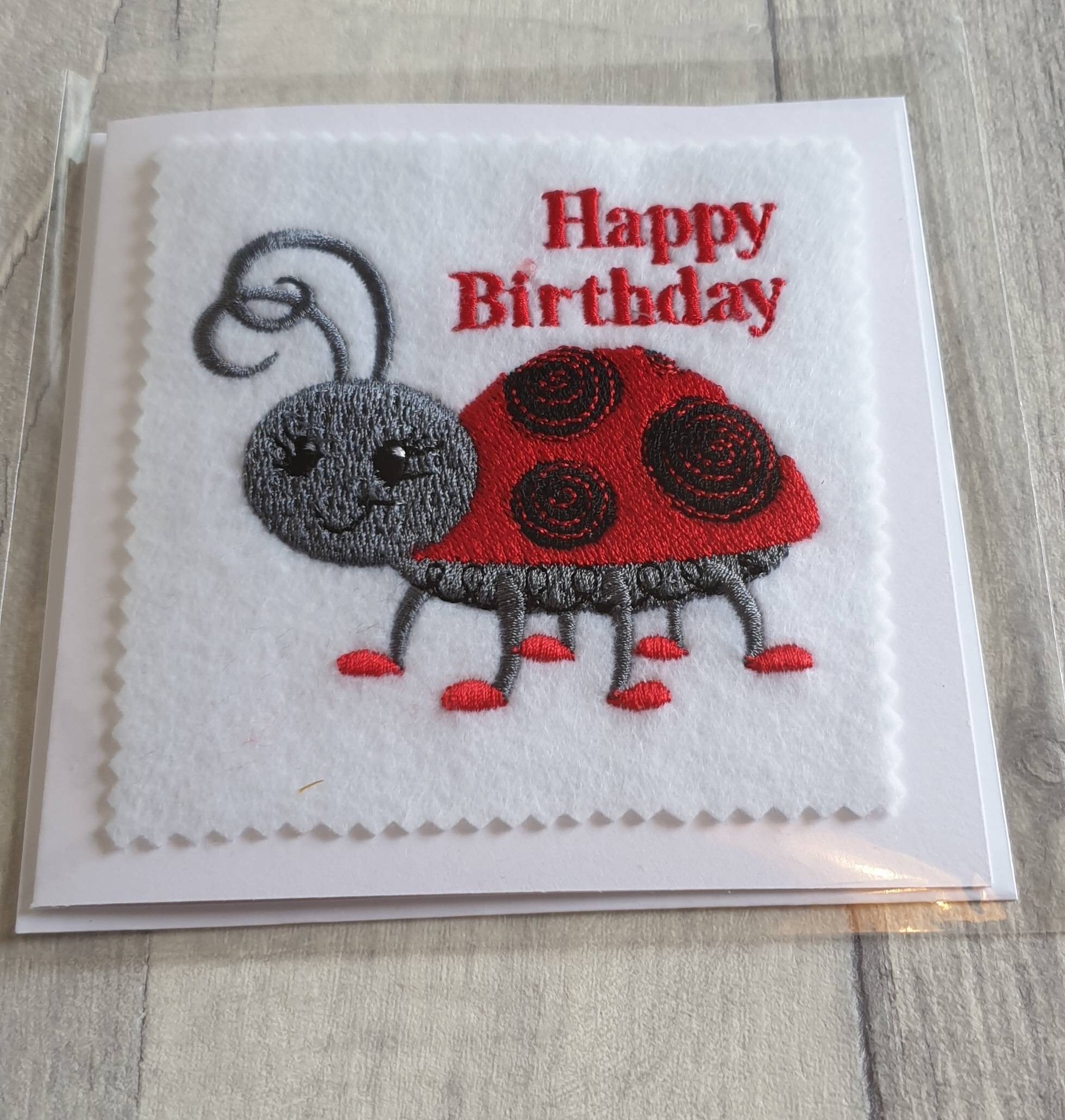Paper & Party Supplies Greeting Cards Paper Embroidered ladybird ...