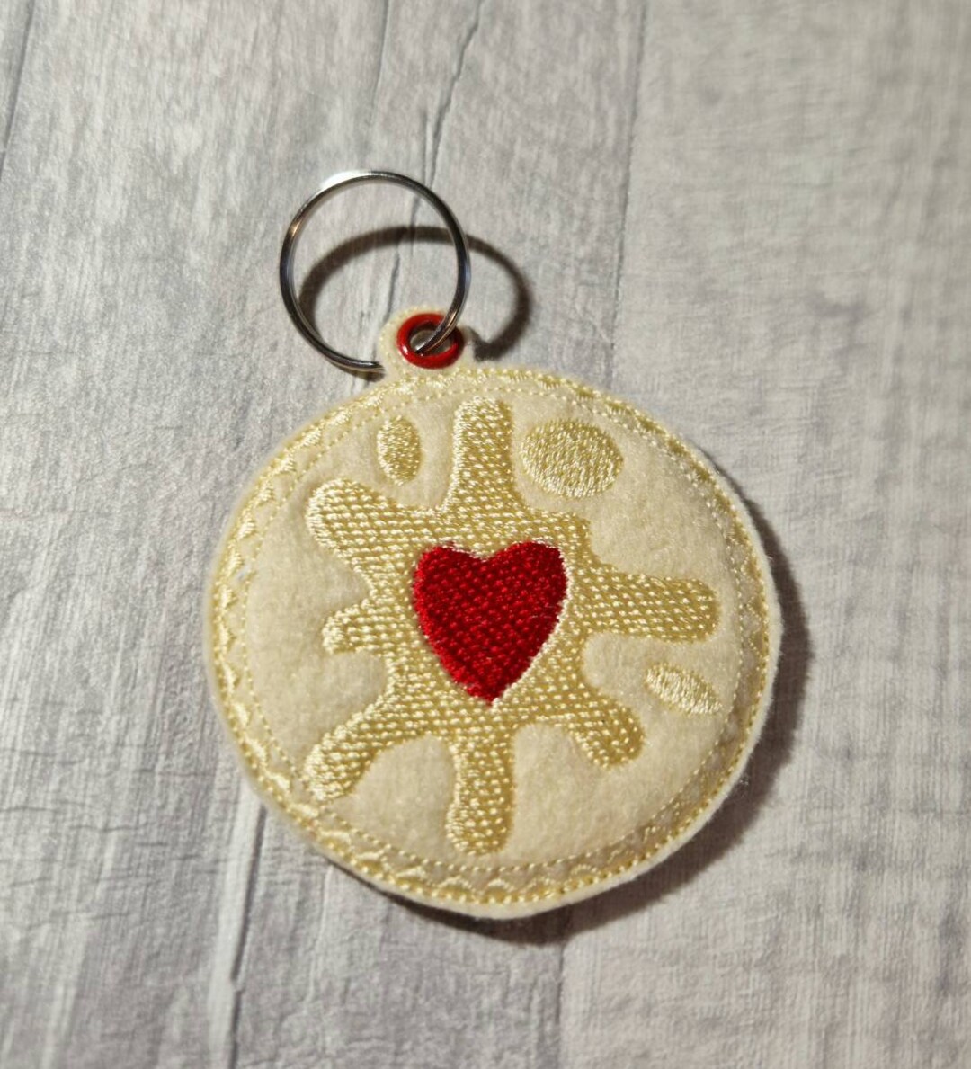 Embroidered Jam Biscuit Keyring/key Chain - Etsy