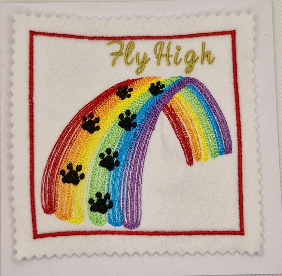 Embroidered Pet Sympathy Card - Etsy