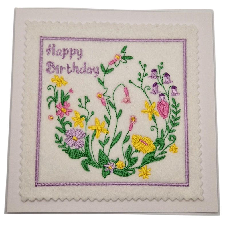Embroidered Postcard - Etsy