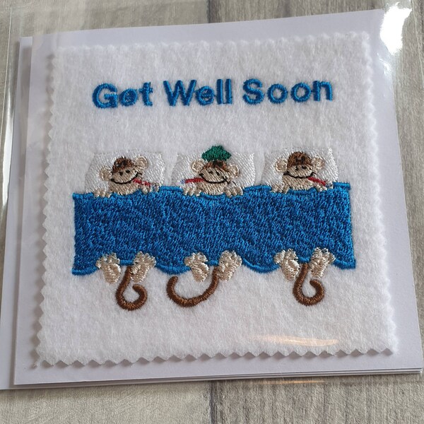 Monkey Get Well Card - Etsy