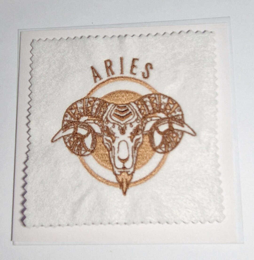 Embroidered Zodiac Sign Airies Card - Etsy
