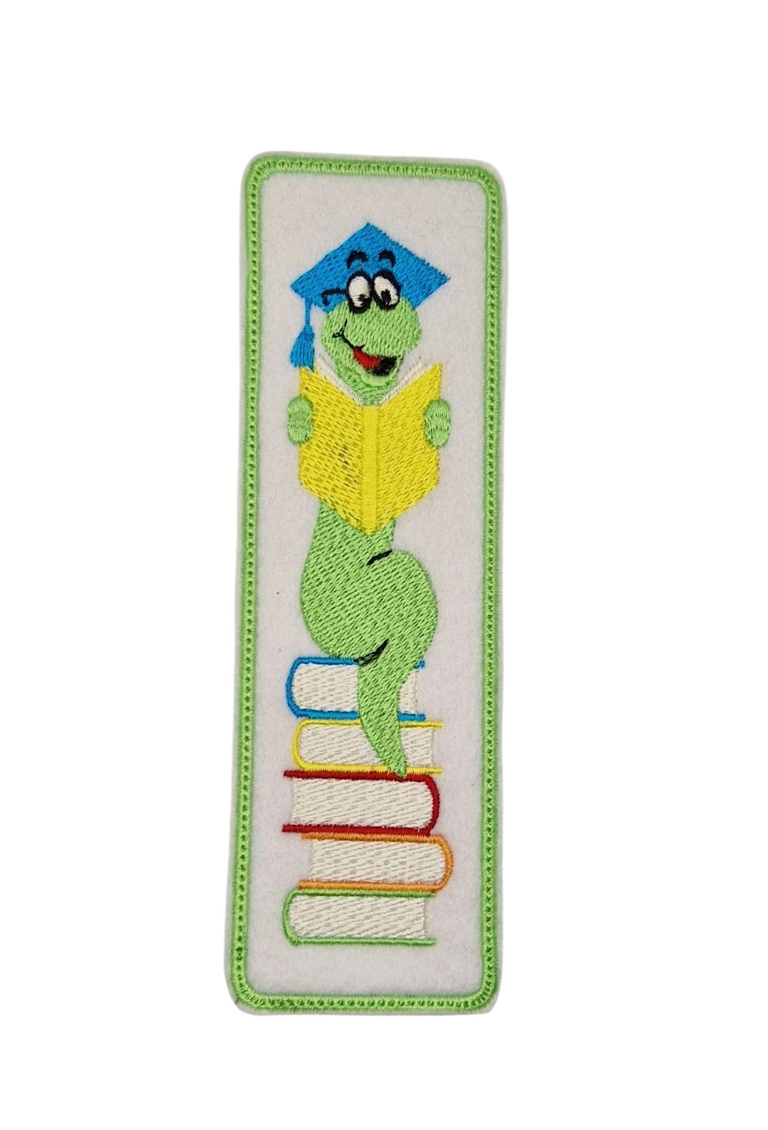 Embroidered Book Worm Bookmark - Etsy