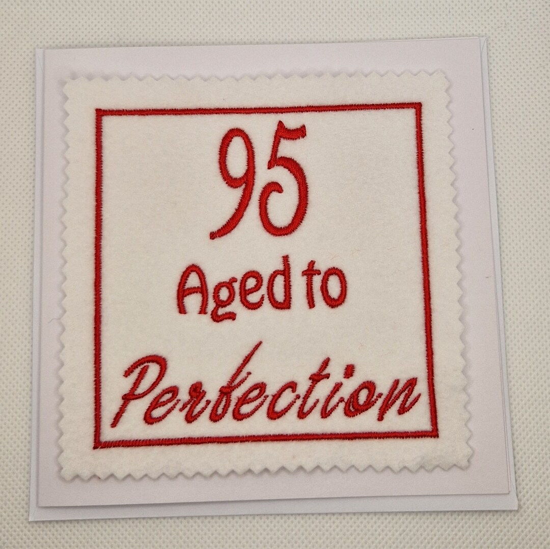 Embroidered Aged to Perfection Birthday Card any Age - Etsy