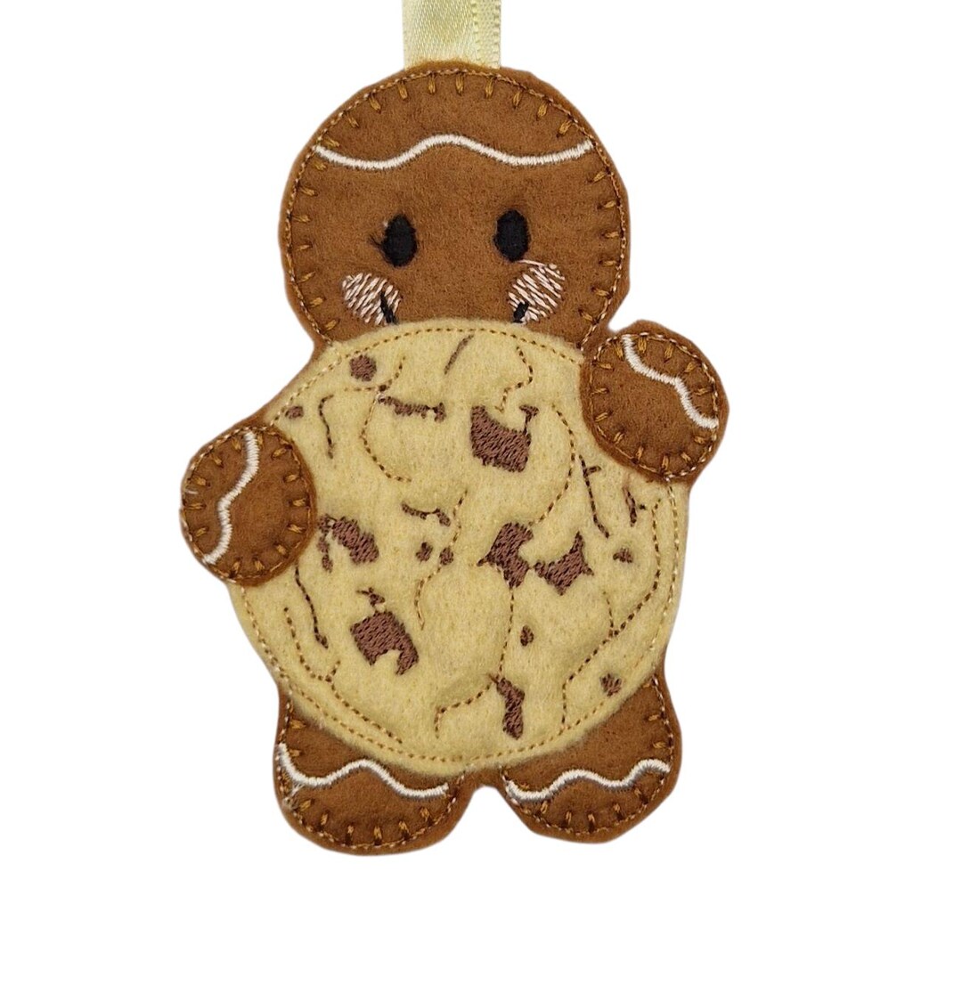 Embroidered Biscuit Chocolate Chip Gingerbread Man - Etsy