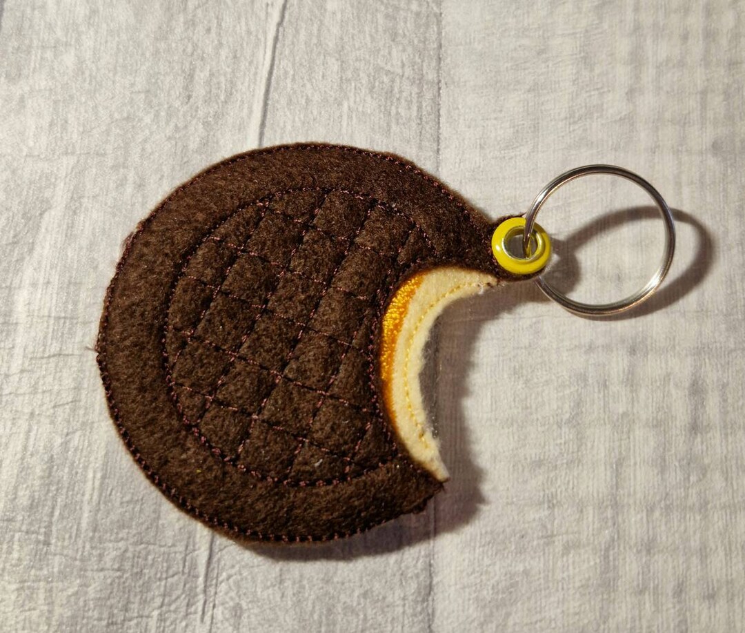 Embroidered Biscuit Choc Orange Keyring/key Chain - Etsy