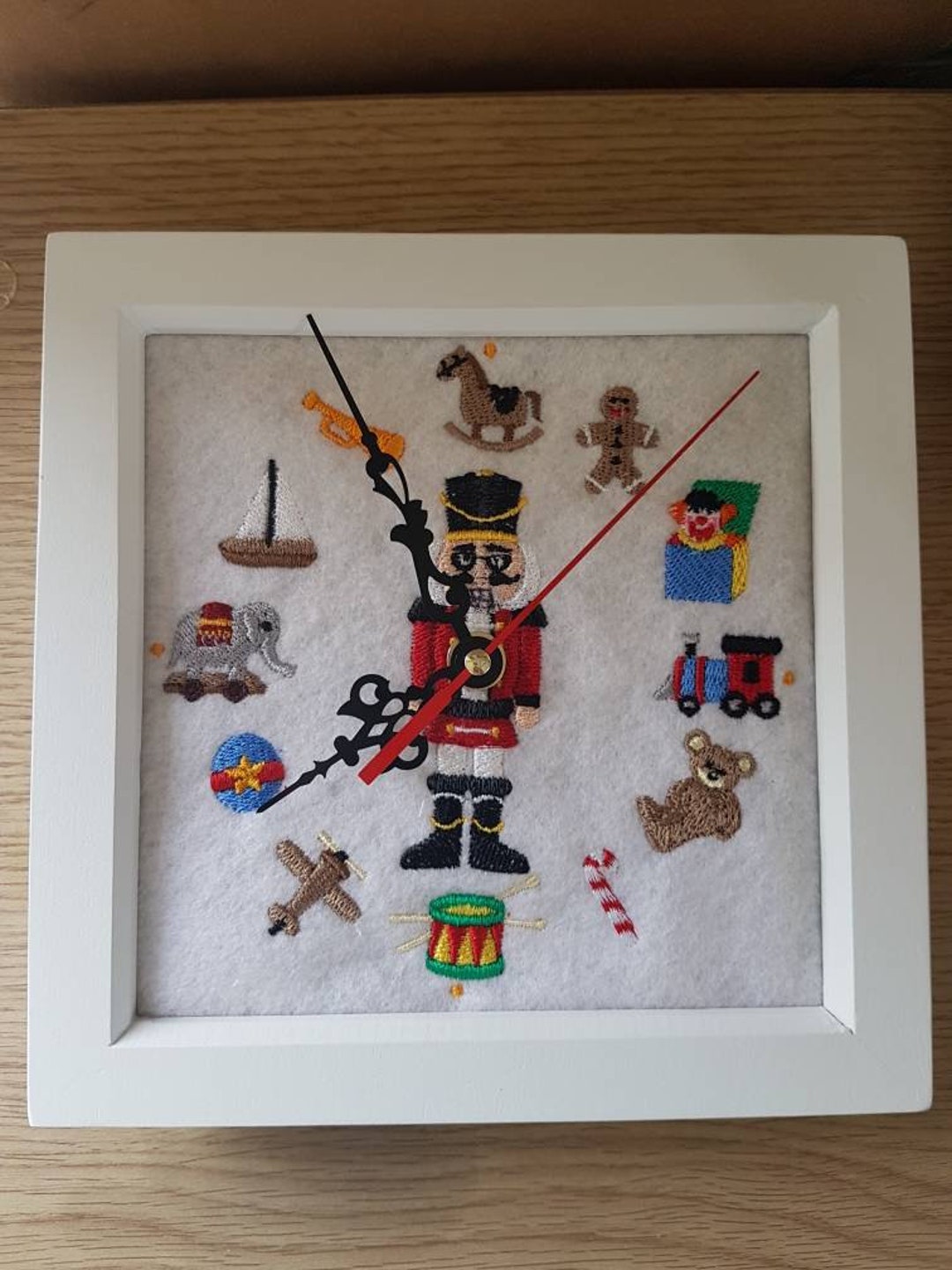 Embroidered Nutcracker Clock. (silent) - Etsy