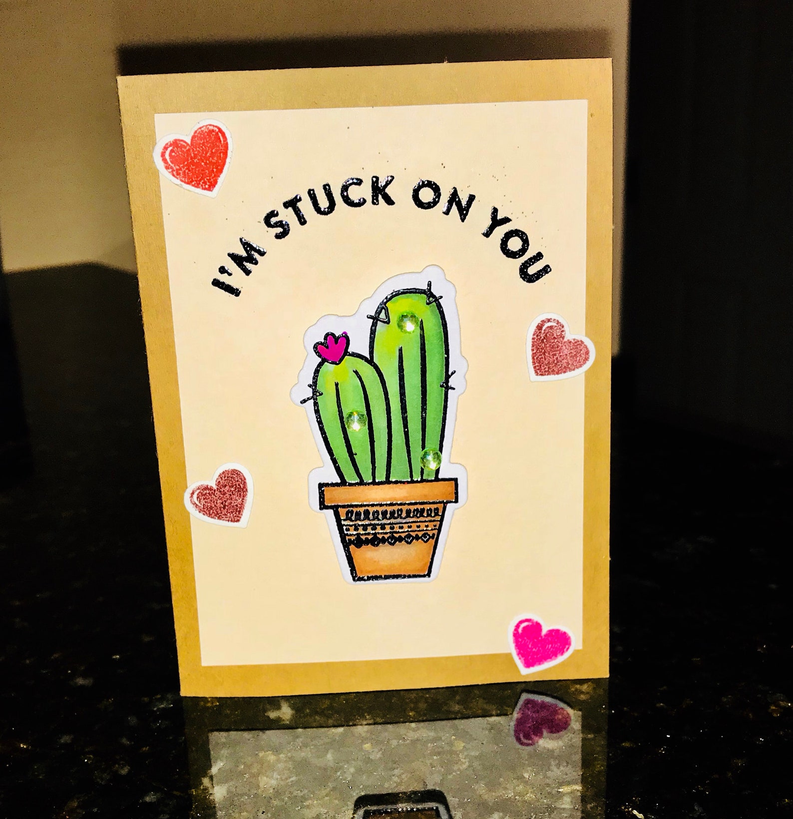 I'm Stuck on You Personalized Cactus Valentine's Day Card - Etsy