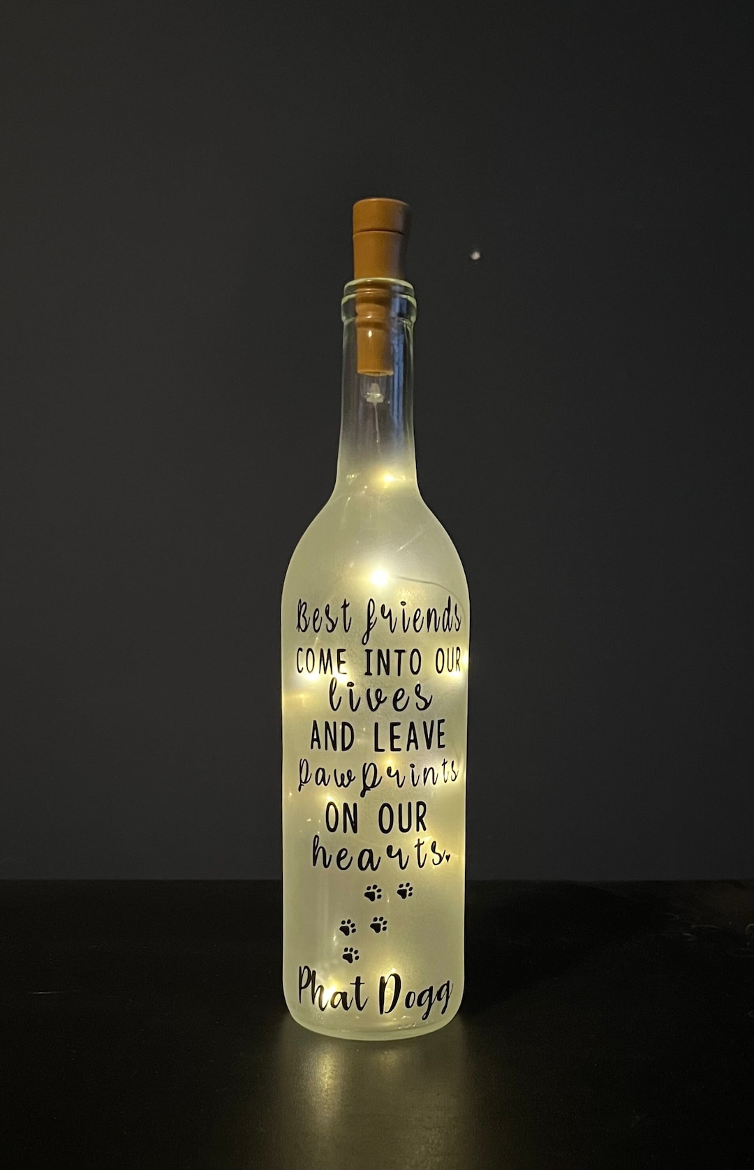 Pet Sympathy Gift / Loss of Pet / Dog Memorial Gift / Bottle Lights ...