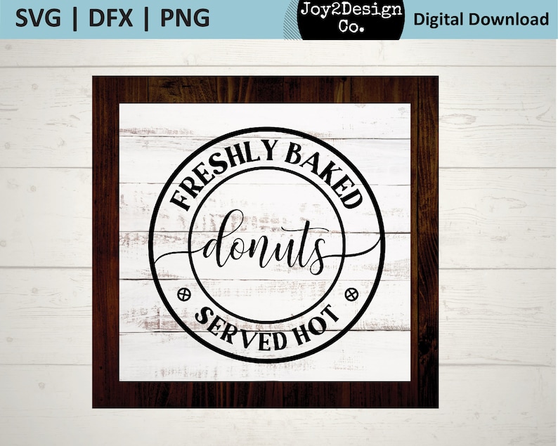 Freshly Baked Donuts SVG DFX PNG Vintage Kitchen Decor | Etsy